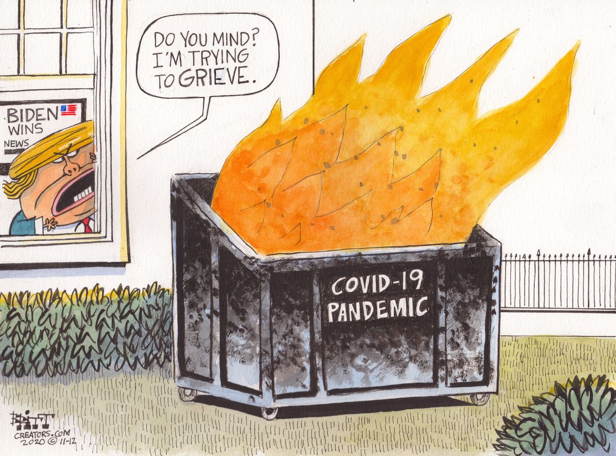 Political Cartoon U.S. Trump loss COVID | The Week