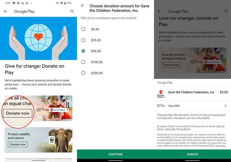 How to make a charitable donation through the Play Store | Android Central
