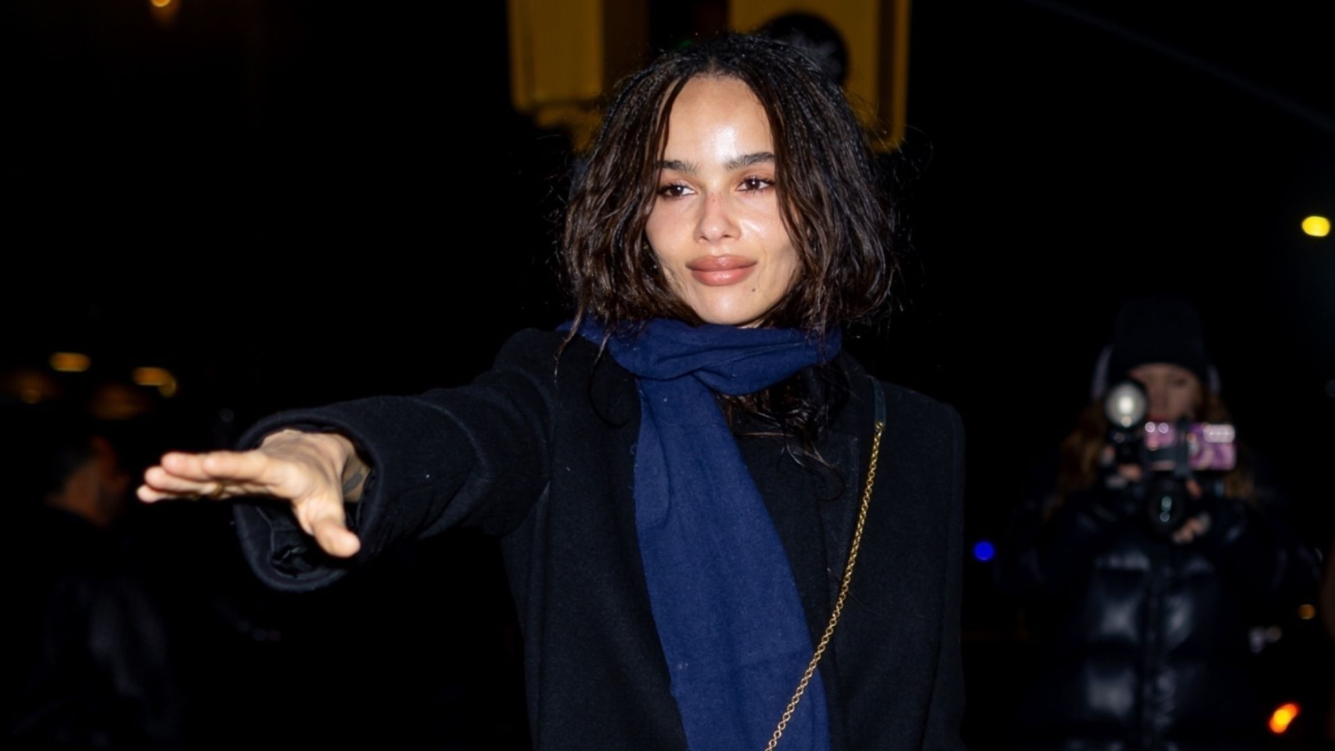 Zoë Kravitz Embraces Elevated Minimalism in a Ladylike Black Coat and ...