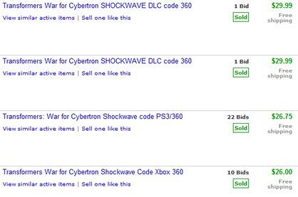 Transformers DLC codes are going for more than $100 on eBay | GamesRadar+