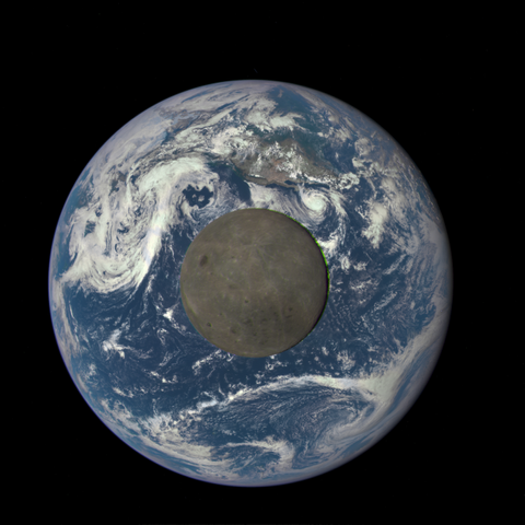 NASA photographs the rare occurrence of the moon crossing the face of ...