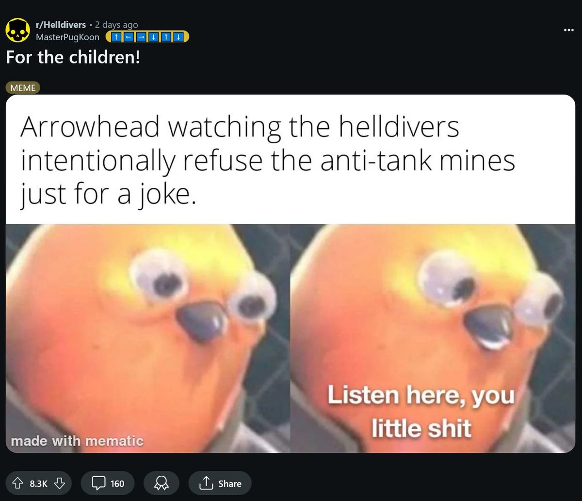 Helldivers players saved the children, so Arrowhead Game Studios is ...