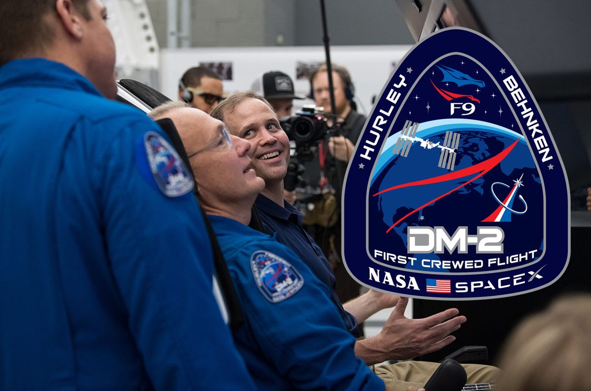 Astronauts Debut Mission Patch for SpaceX Dragon Crewed Flight Test | Space