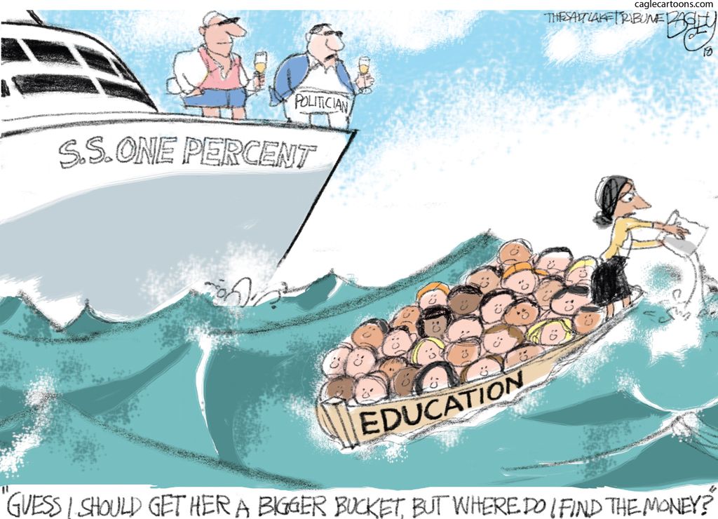 Political cartoon U.S. education one percent | The Week