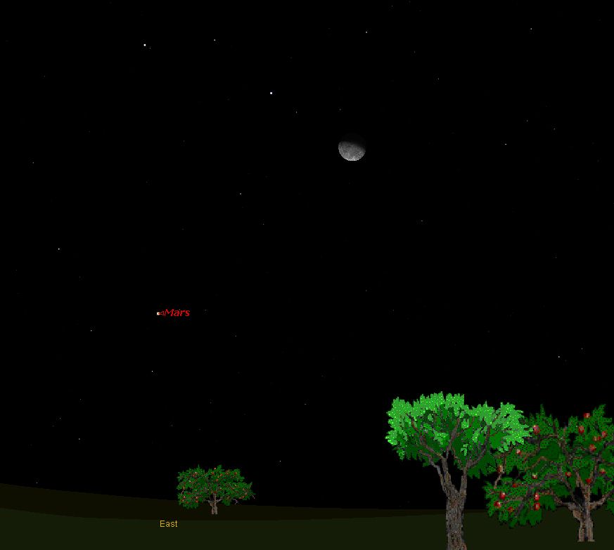 Mars and the Moon Dance in Tonight's Night Sky | Space