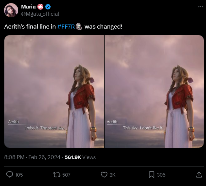 Final Fantasy 7 Remake's final scene gets a script change 2 days before ...