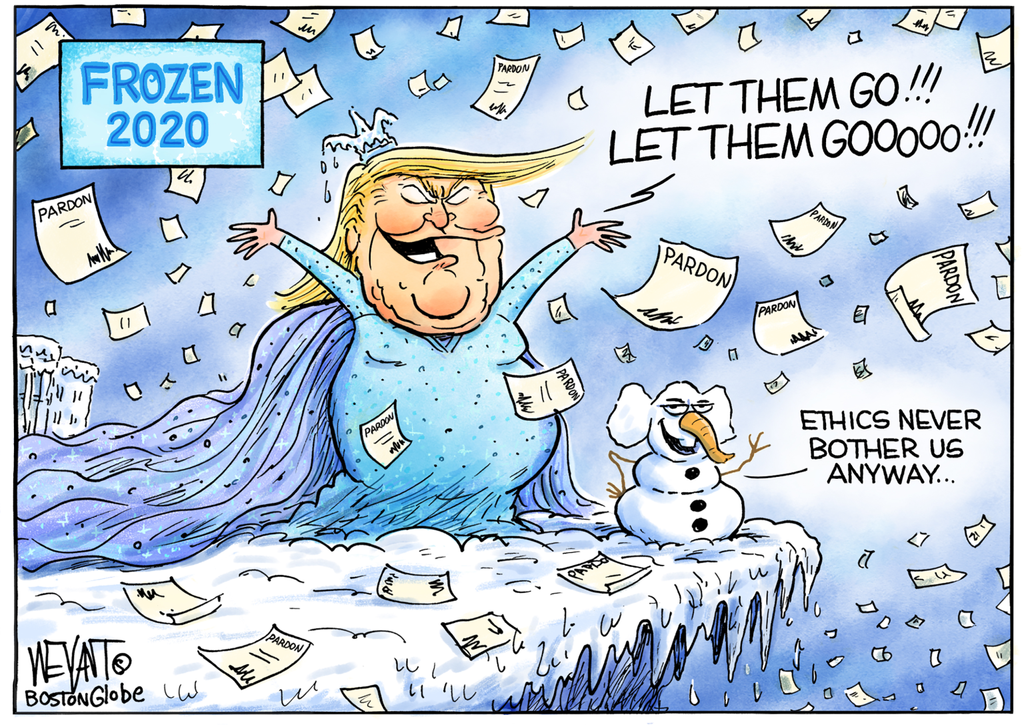 Political Cartoon U.S. Trump Pardons Frozen Let It Go | The Week