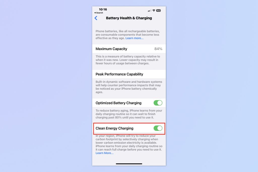 How to turn off Clean Energy Charging on iPhone | Tom's Guide