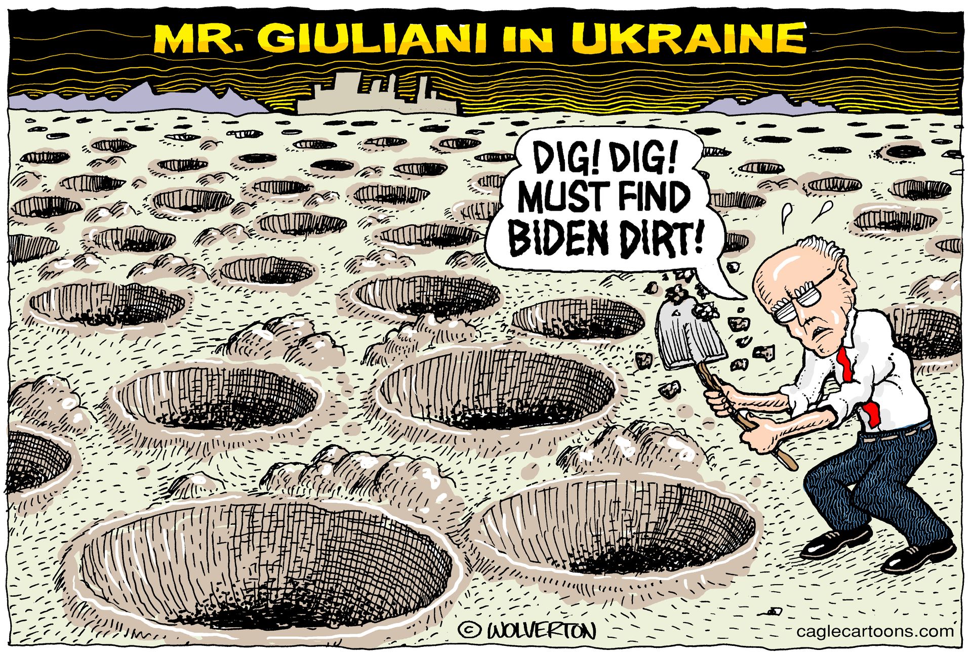 Political Cartoon U.S. Giuliani Ukraine Digging Dirt Bidens | The Week