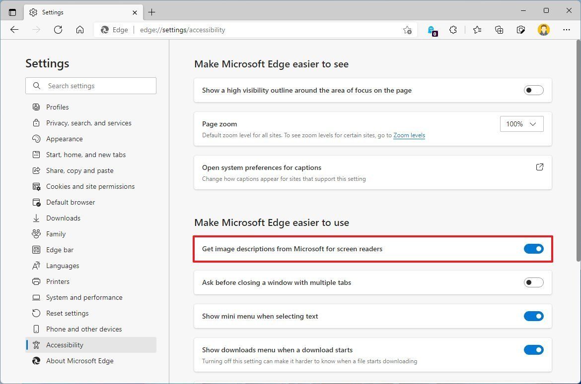 How to enable auto-generated image labels on Microsoft Edge | Windows ...
