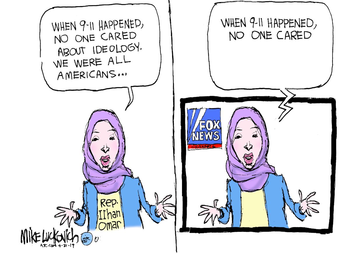 Political Cartoon U.S. Ilhan Omar 9/11 Fox News coverage | The Week