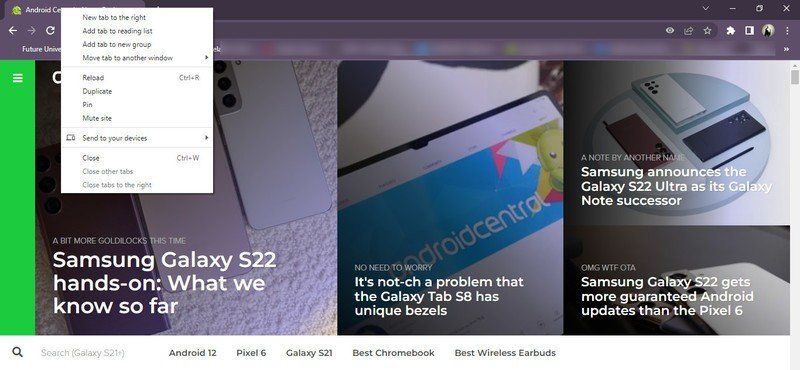 How to send a Google Chrome tab from one device to another | Android ...