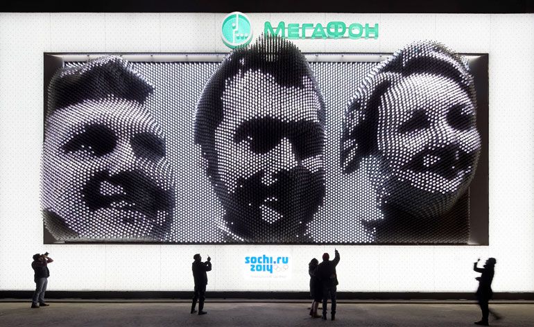 MegaFaces: Architect Asif Khan's kinetic façade for the Sochi 2014 ...