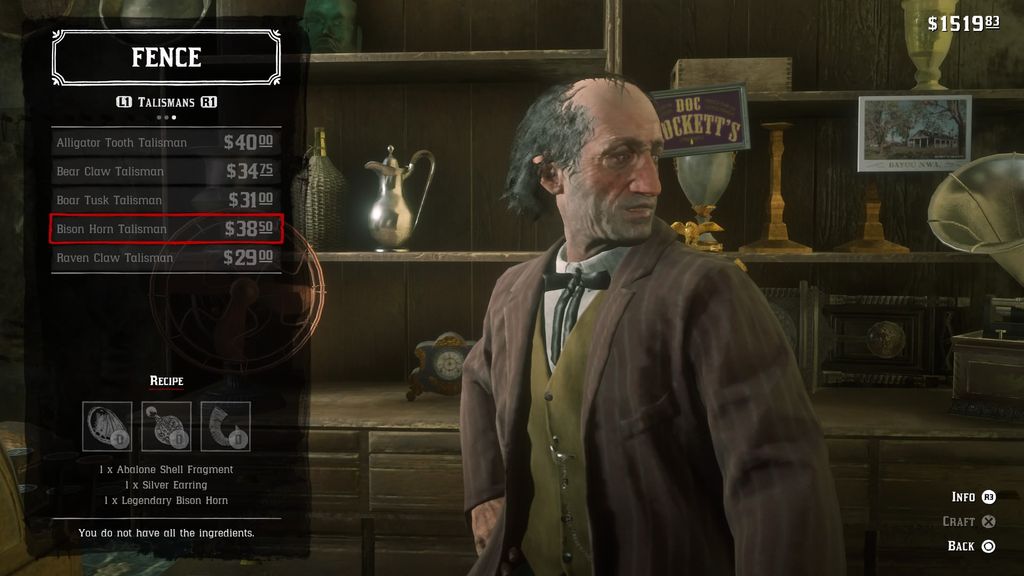 Red Dead Redemption 2 Perks, Trinkets, and Talismans list: How to craft ...