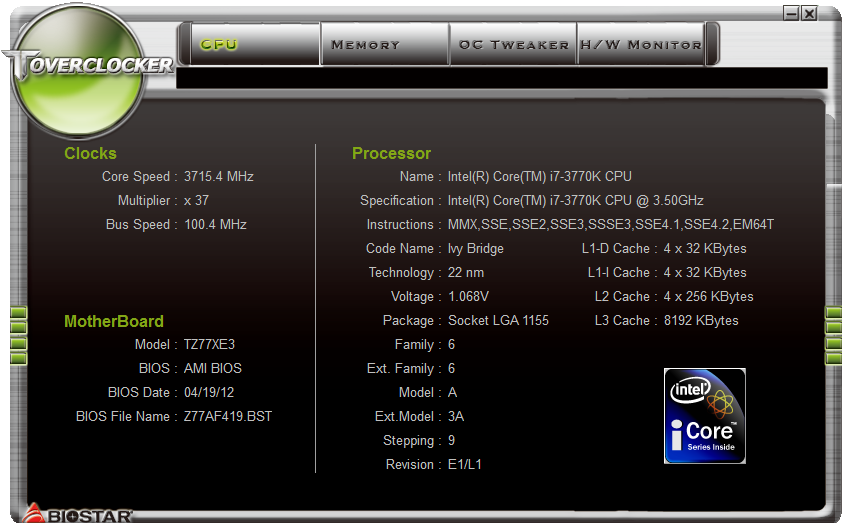 Overclocking With Biostar Toverclocker - Seven Sub-$160 Z77 Express ...