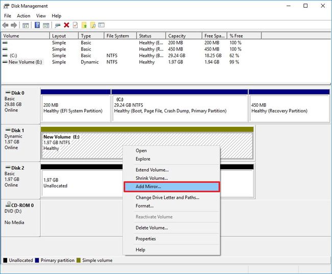 How to set up a mirrored volume for file redundancy on Windows 10 ...