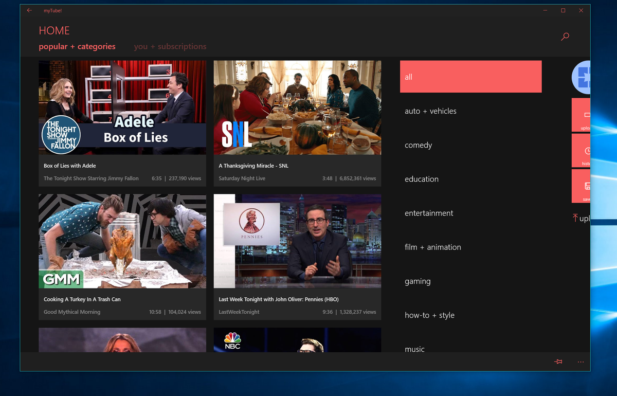 myTube now supports Windows 10 PC and Mobile with latest update ...