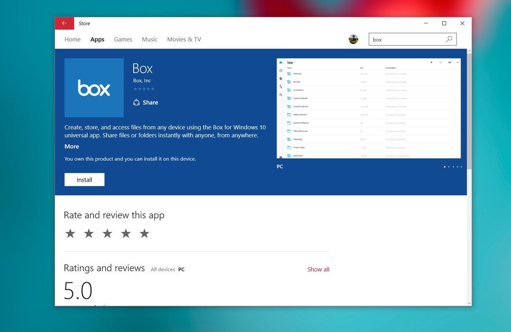 Box launches universal Windows 10 app for its business cloud storage ...