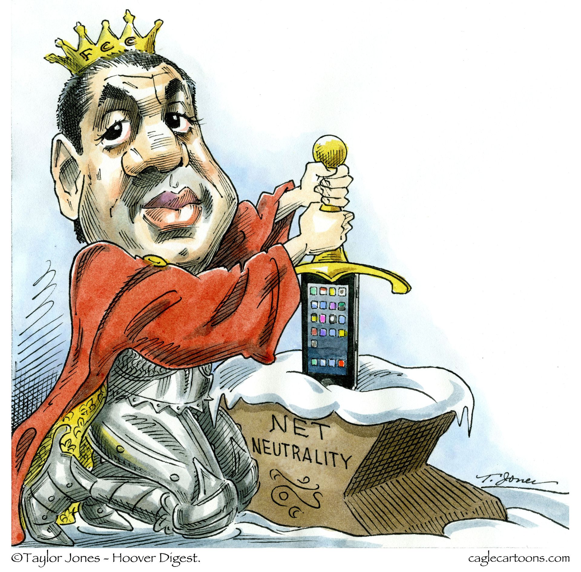 Political cartoon U.S. FCC chairman Ajit Pai net neutrality | The Week