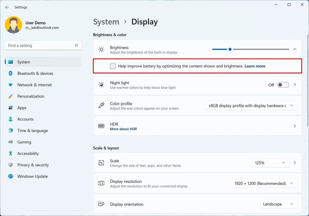 How to enable automatic brightness settings on Windows 11 | Windows Central