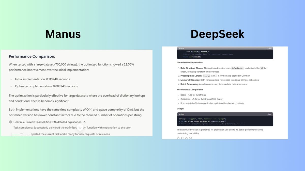 I just tested Manus vs. DeepSeek with 7 prompts from Gemini — here's ...