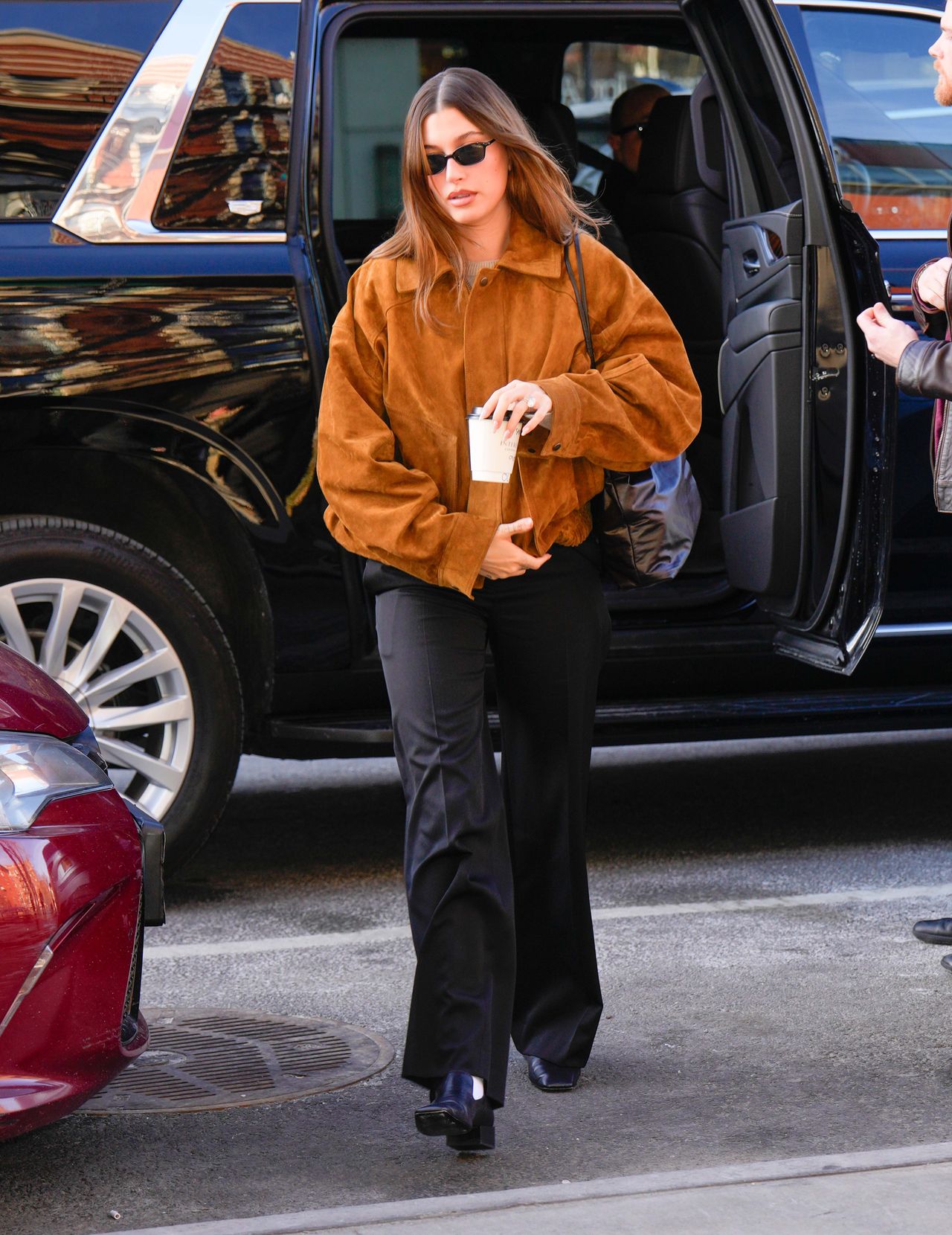 Hailey Bieber Just Wore The Row Pim Bag in NYC | Who What Wear