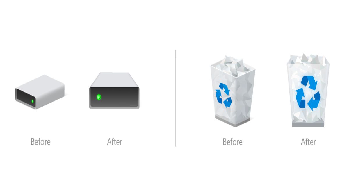 Windows 10 icons like Recycle Bin get a new look — and they're kind of ...