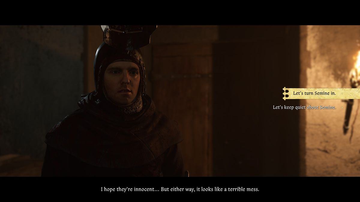 Should you tell Von Bergow about Semine in Kingdom Come: Deliverance 2 ...
