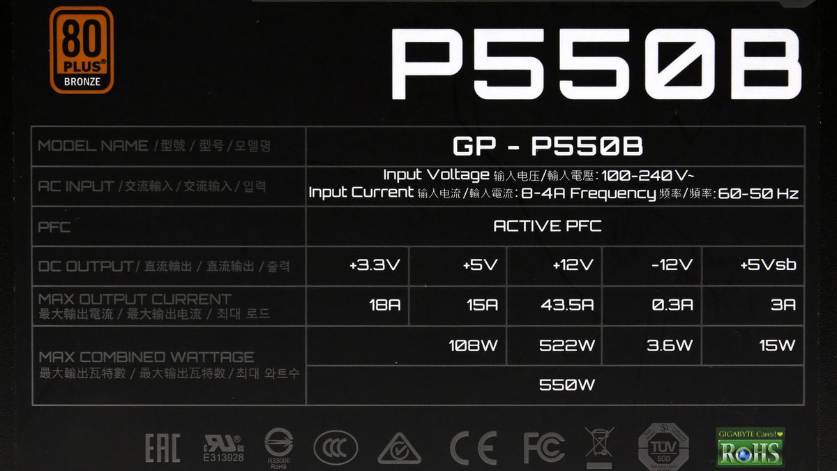 Gigabyte P550B Power Supply Review | Tom's Hardware