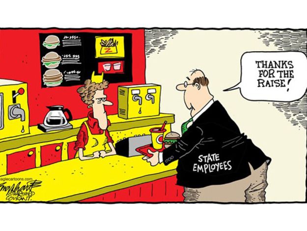 Editorial cartoon state employee raise | The Week