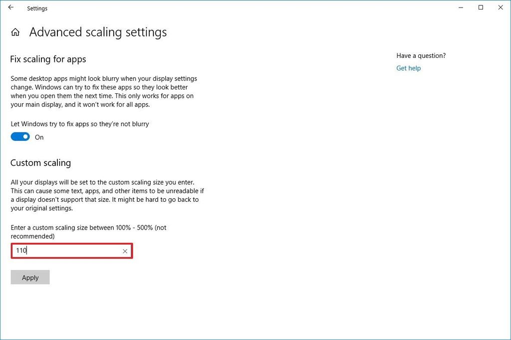 How to set custom display scaling settings on Windows 10 | Windows Central