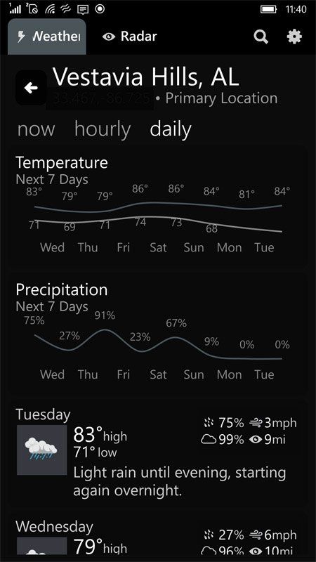 Echo Weather/Radar for Windows 10 keeps close tabs on Mother Nature ...