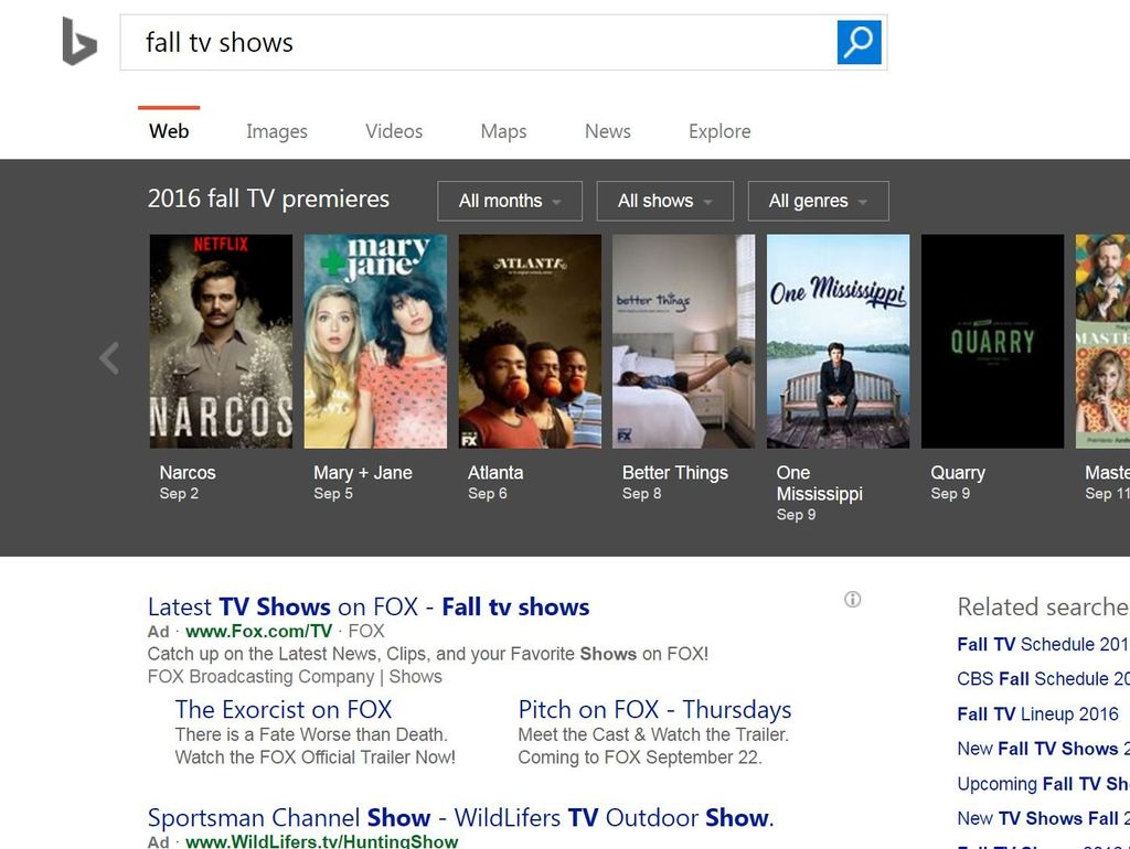 Microsoft's new Bing features keep you up date on fall's entertainment ...