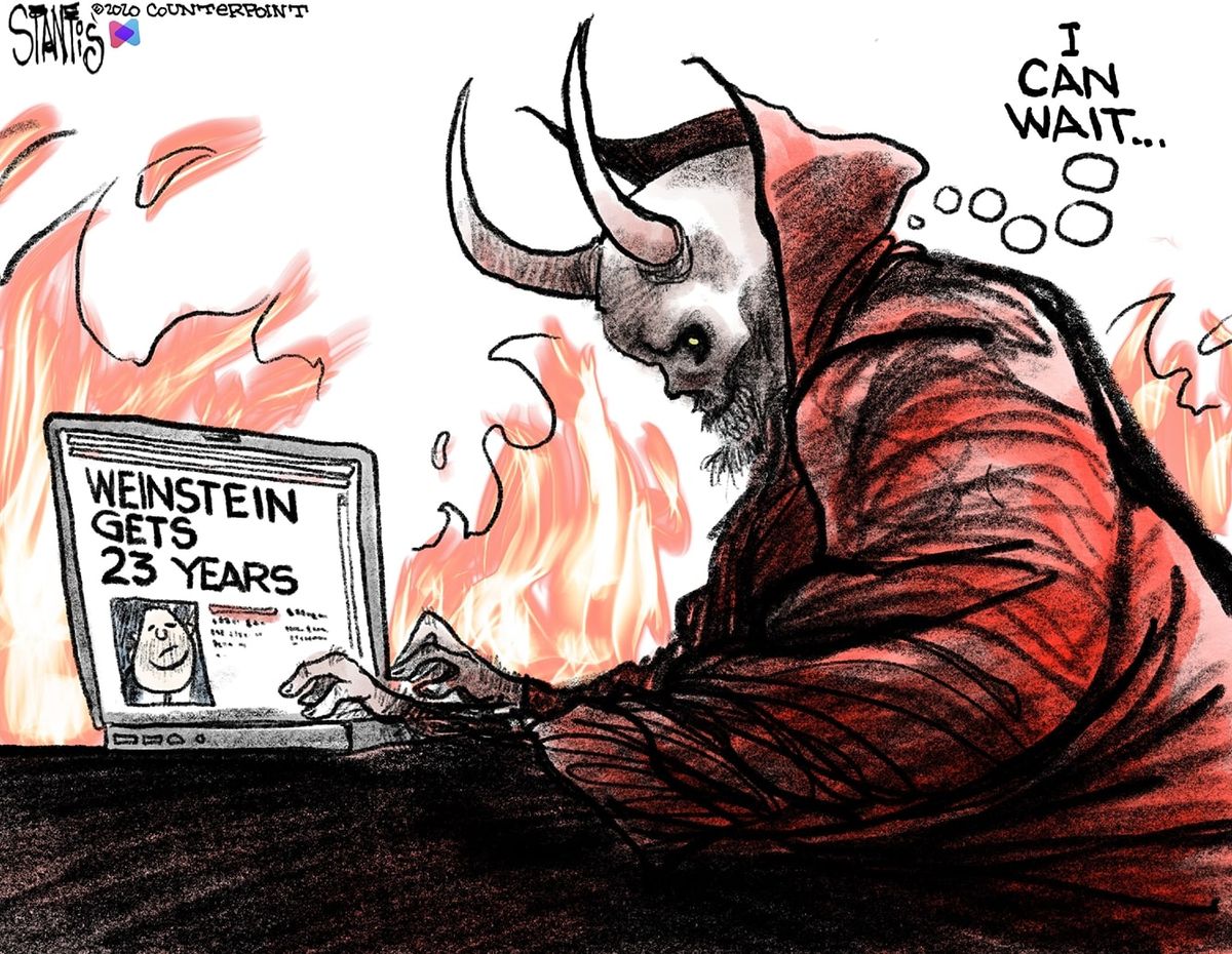 Editorial Cartoon U.S. Harvey Weinstein Hollywood Lucifer sentence hell ...