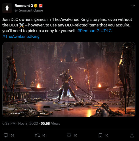 You'll be able to play Remnant 2's new DLC with a friend who has it ...