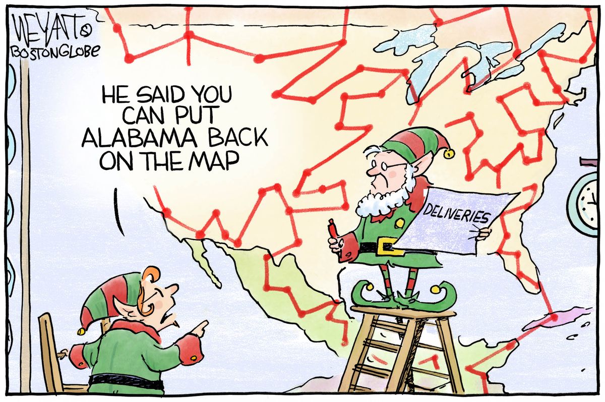 Political cartoon U.S. Christmas Alabama election | The Week