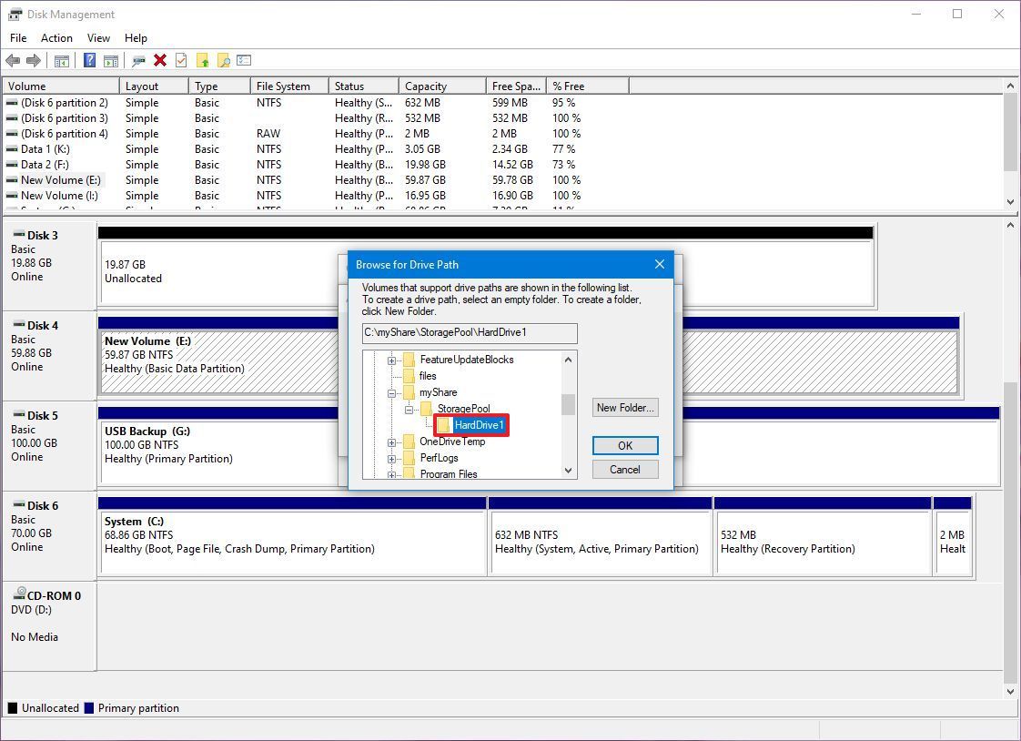 Connect drive as a folder without wasting drive letters on Windows 10 ...
