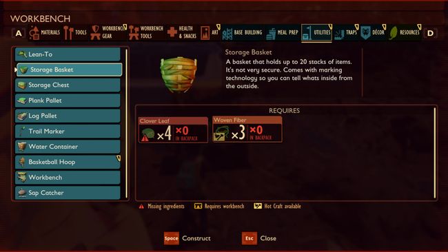 Grounded guide: List of building parts, utilities, and more | Windows ...
