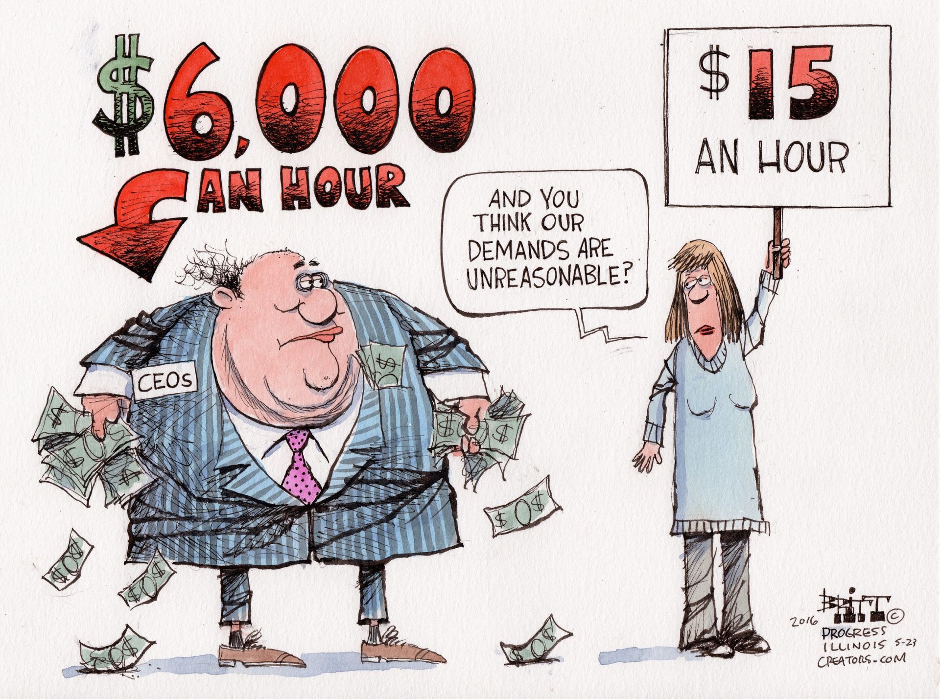 Editorial Cartoon U.S. 15 Minimum Wage | The Week