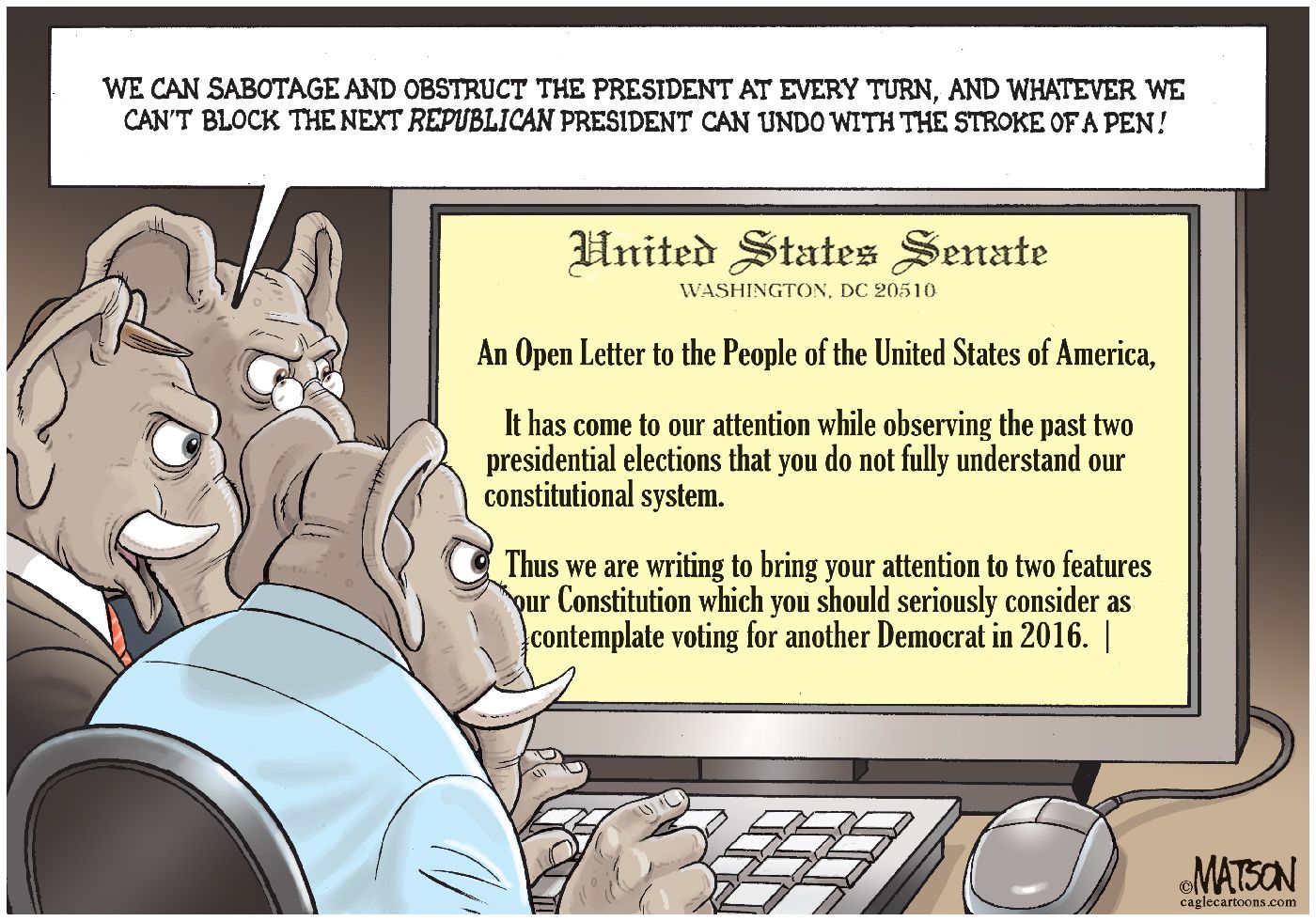 Political cartoon U.S. GOP Senate | The Week