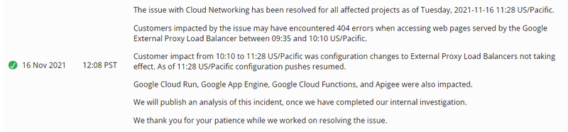 The Google Cloud outage is now over and service is back to normal ...