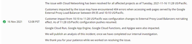 The Google Cloud outage is now over and service is back to normal ...