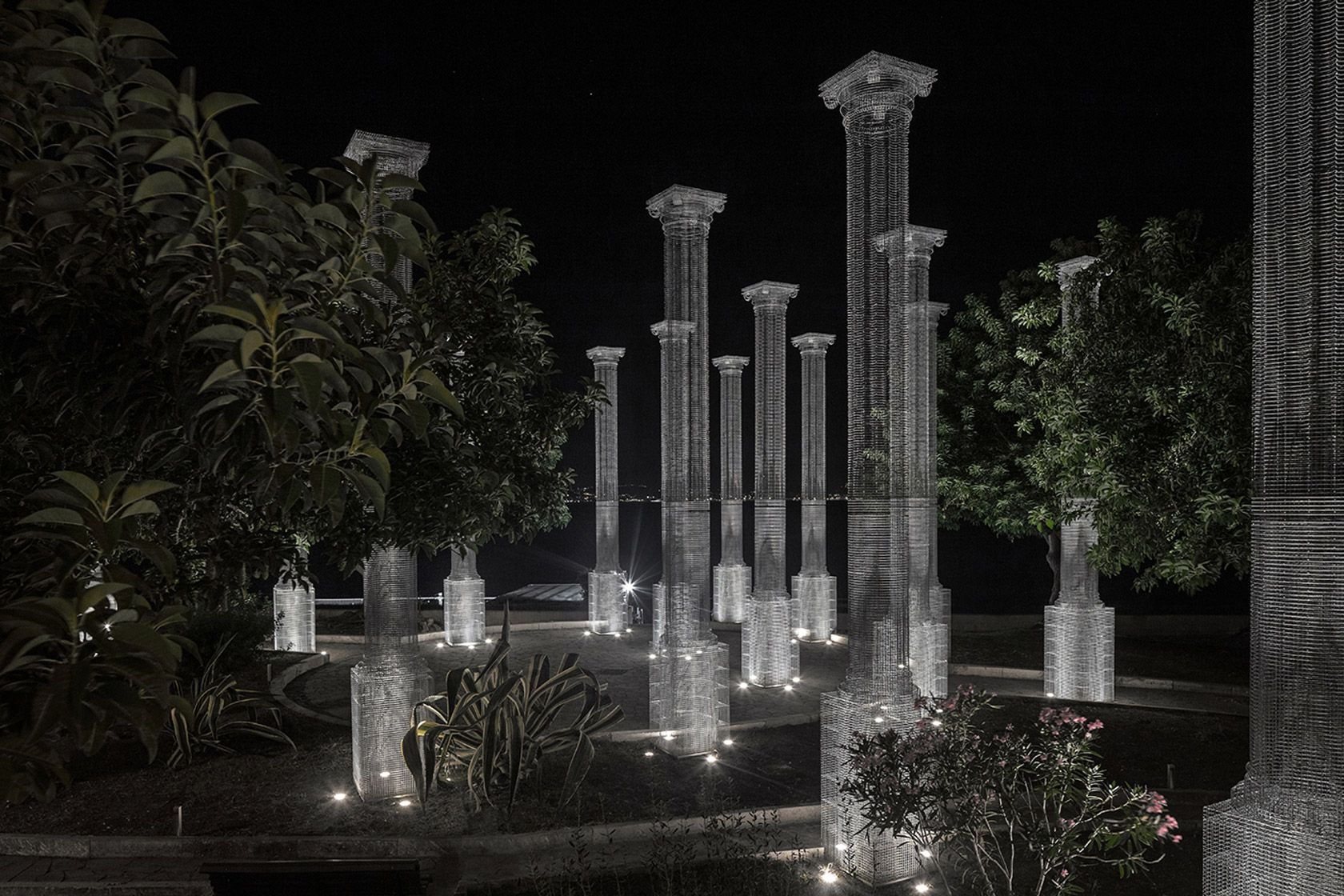 Edoardo Tresoldi creates 46 wire mesh columns in Italy | Wallpaper*
