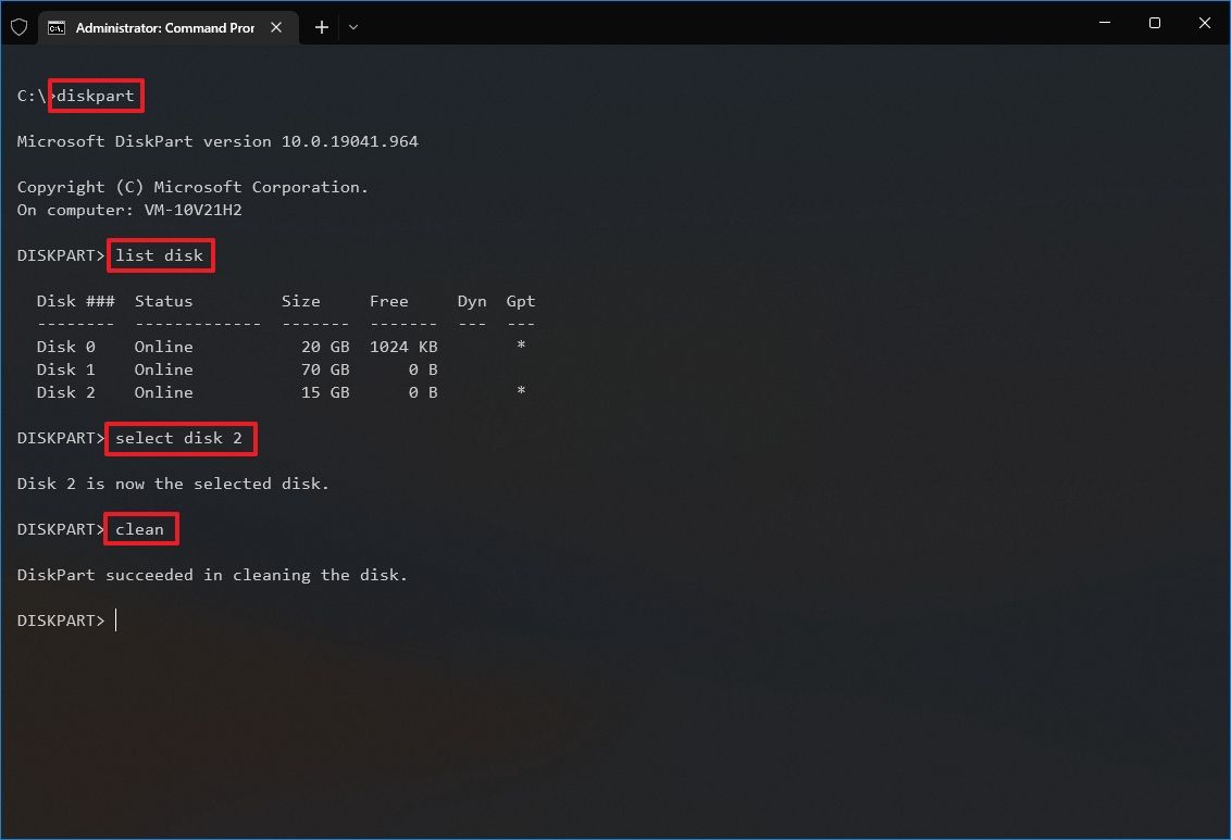 How to use DiskPart to clean and format drive not working on Windows 10 ...