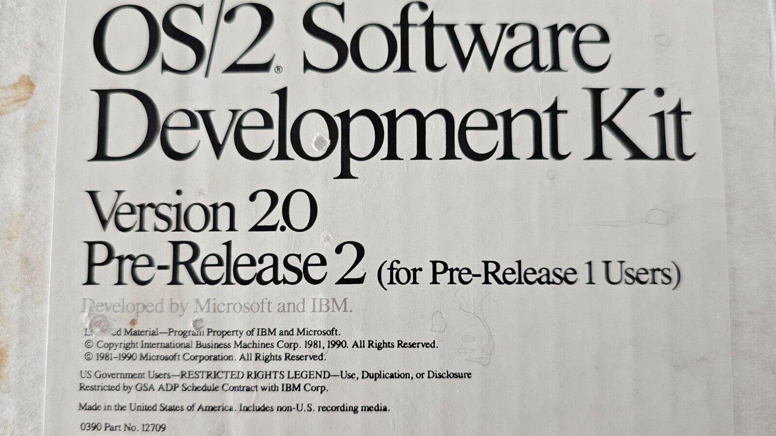 Preview version of Microsoft OS/2 was sold for $650 on eBay | Tom's ...