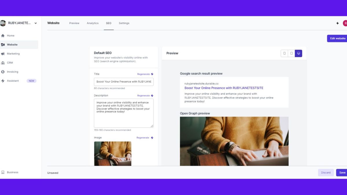 Durable website builder review | TechRadar