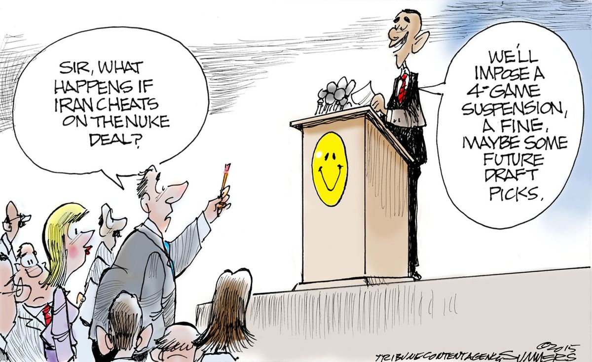 Obama cartoon World Iran Nuclear Deal | The Week