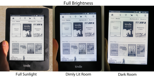 The Paperwhite Under Various Lighting Conditions - Amazon Kindle ...