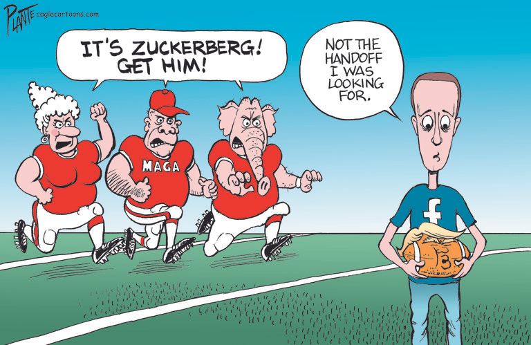 Political Cartoon U.S. facebook zuckerberg trump | The Week