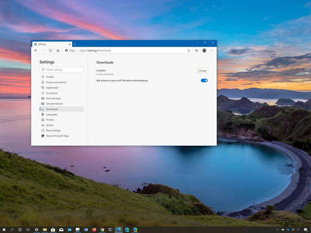 How to change new Microsoft Edge's default-download location | Windows ...